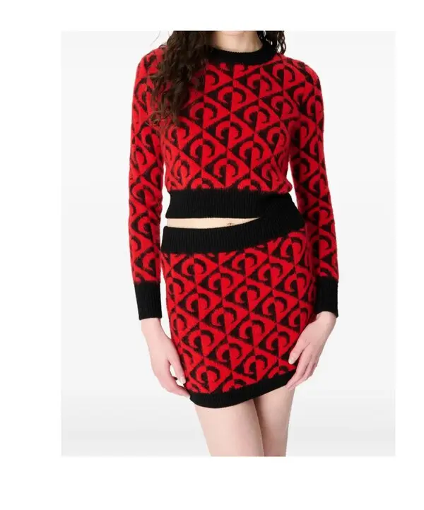 MARINE SERRE Geometric Print Crew Neck Sweater