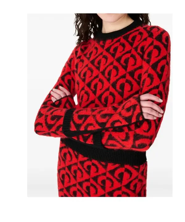 MARINE SERRE Geometric Print Crew Neck Sweater