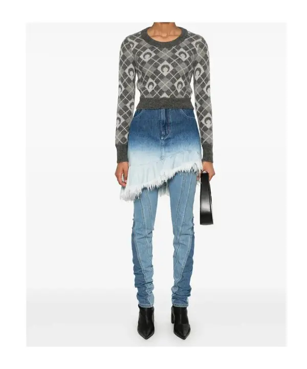 MARINE SERRE Moon Argyle Knit Sweater