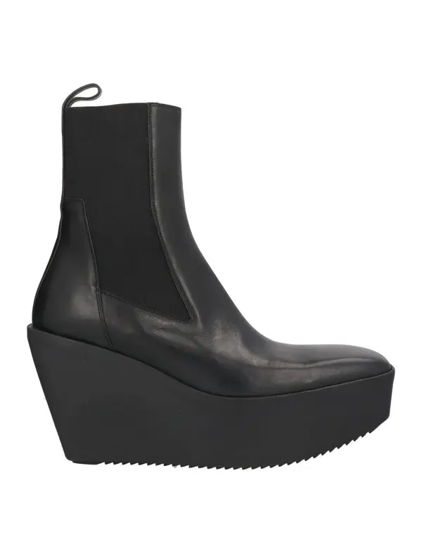 Rick Owens Minimalist Leather Wedge Boots