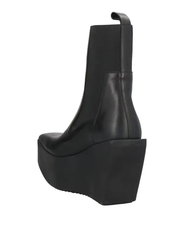 Rick Owens Minimalist Leather Wedge Boots