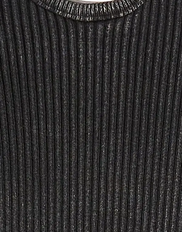 DIESEL® Ribbed Knit Bandeau Top With Appliqué And Cutout Detail