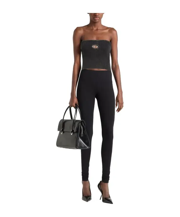 DIESEL® Ribbed Knit Bandeau Top With Appliqué And Cutout Detail
