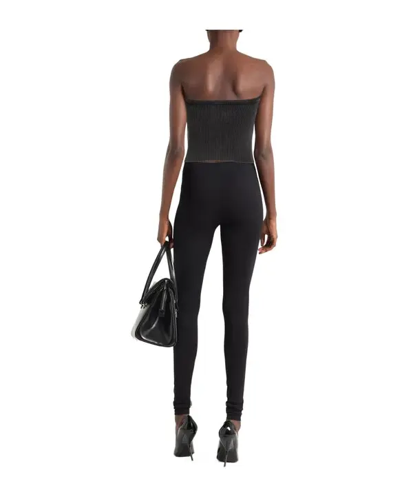 DIESEL® Ribbed Knit Bandeau Top With Appliqué And Cutout Detail