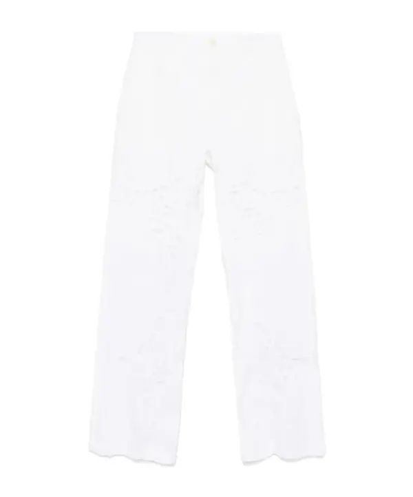 MARINE SERRE Lace-trimmed Casual Pants