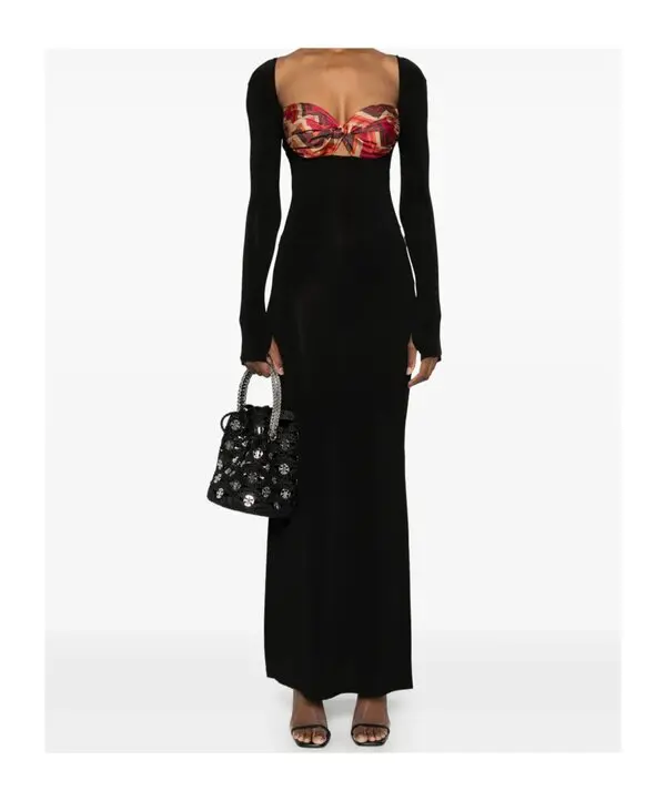 MARINE SERRE Scarf-detailing Maxi Dress