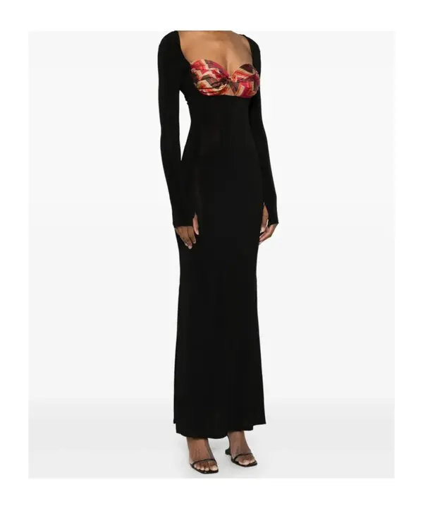 MARINE SERRE Scarf-detailing Maxi Dress