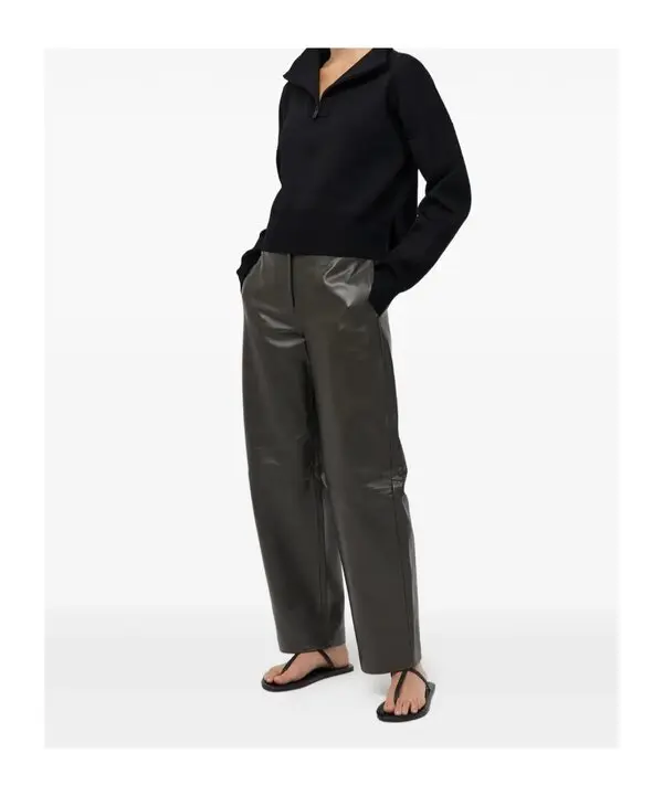 ST. AGNI Milano Quarter-zip Knit Sweater - Black
