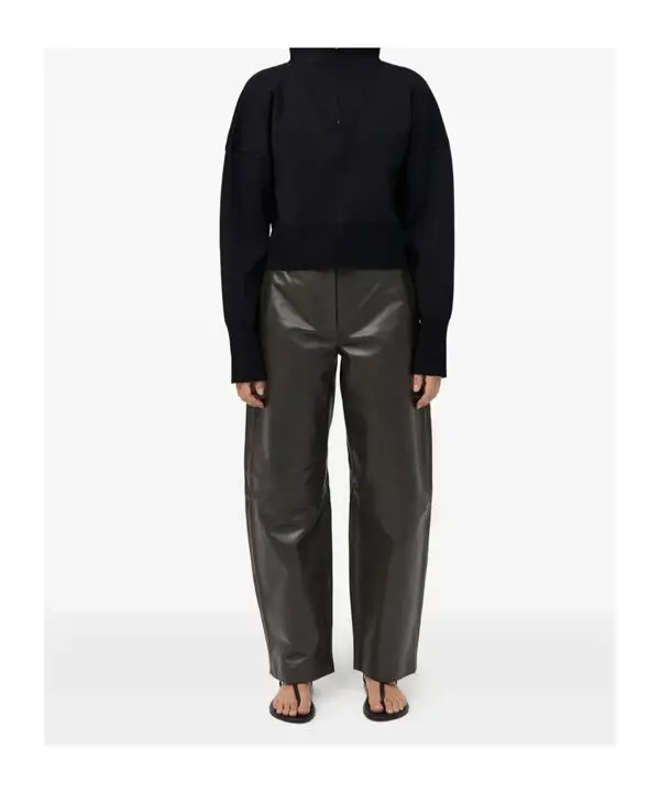 ST. AGNI Milano Quarter-zip Knit Sweater - Black