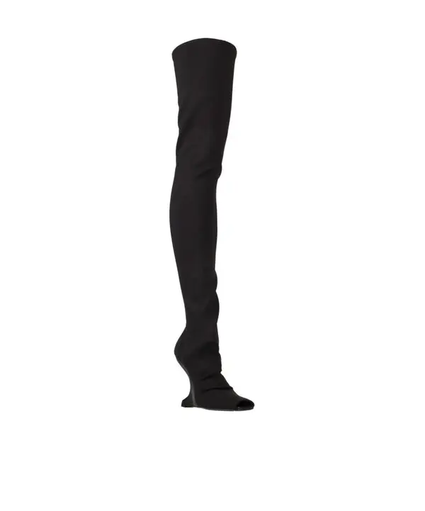 Rick Owens Thigh-high Sculptural Heel Boots