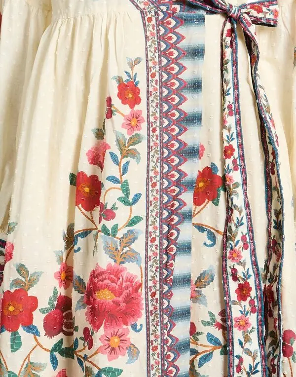 Farm Rio Floral Print Long Sleeve Wrap Dress