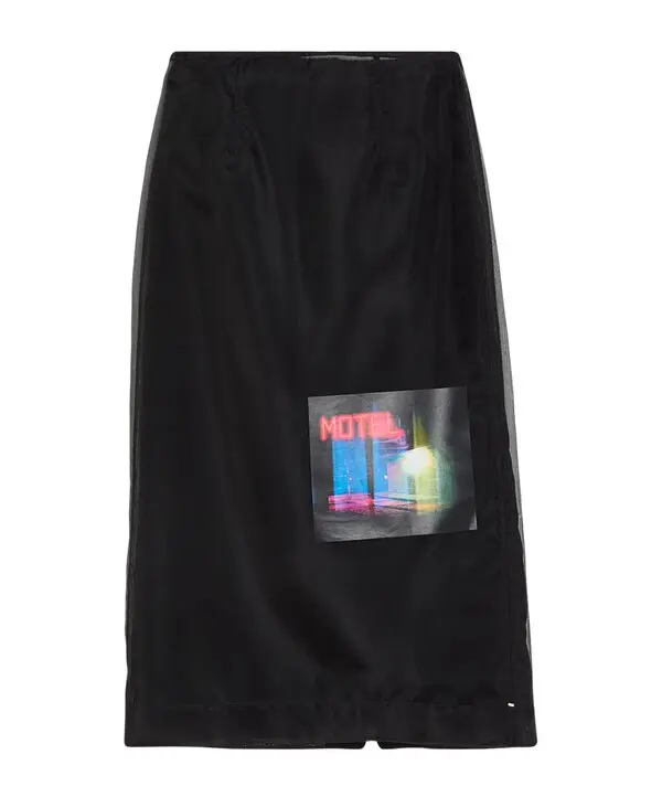 Sportmax Organza Midi Skirt With Print Detail