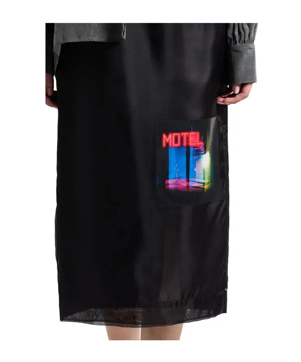 Sportmax Organza Midi Skirt With Print Detail