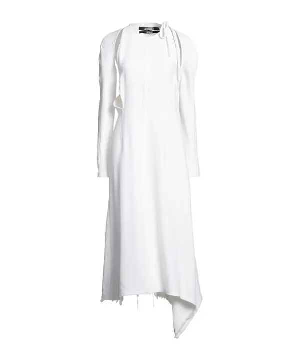 Jacquemus Crepe Flared Midi Dress With Detachable Sleeves