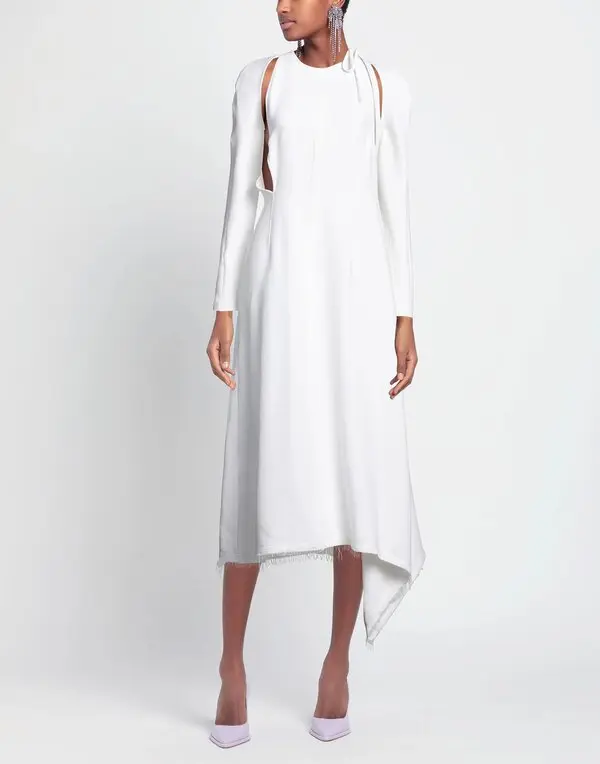 Jacquemus Crepe Flared Midi Dress With Detachable Sleeves