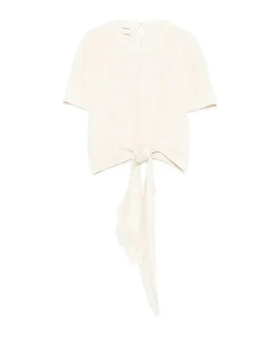 Nanushka Mariel Frayed Detail Top - White