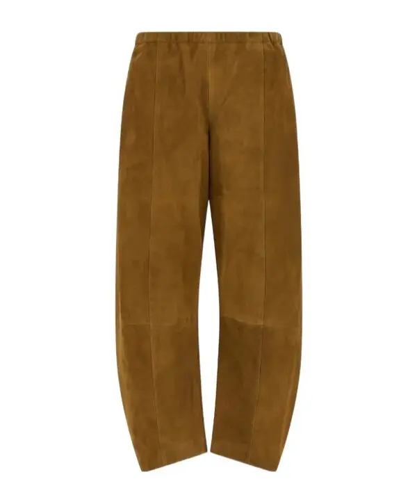 Khaite Clover Elasticated-waist Wide-leg Trousers - Brown