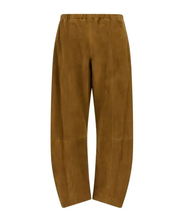 Khaite Clover Elasticated-waist Wide-leg Trousers - Brown