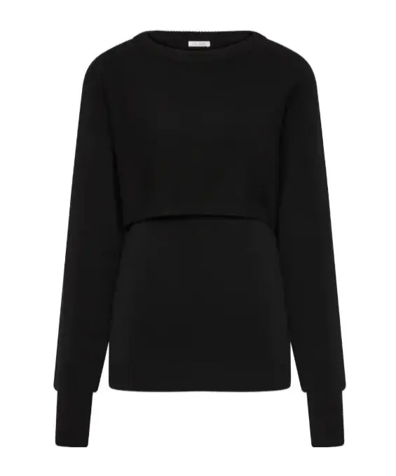 ST. AGNI Layered Design Sweater - Black