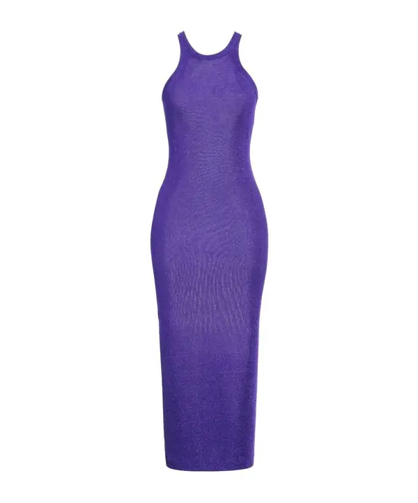 Sportmax Sleeveless Metallic Knit Midi Dress