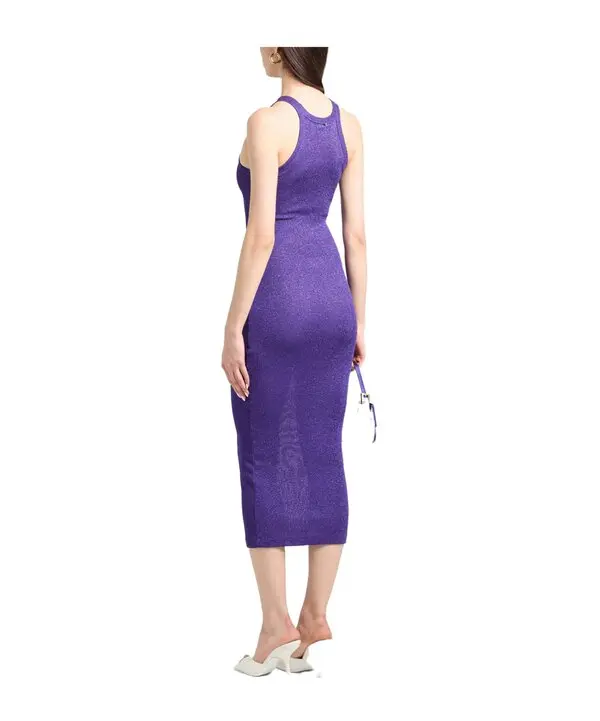 Sportmax Sleeveless Metallic Knit Midi Dress