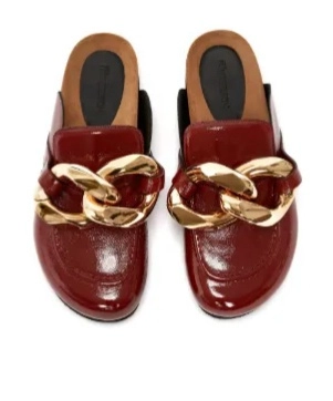 J.W.ANDERSON Chain-detail Leather Loafer Mules