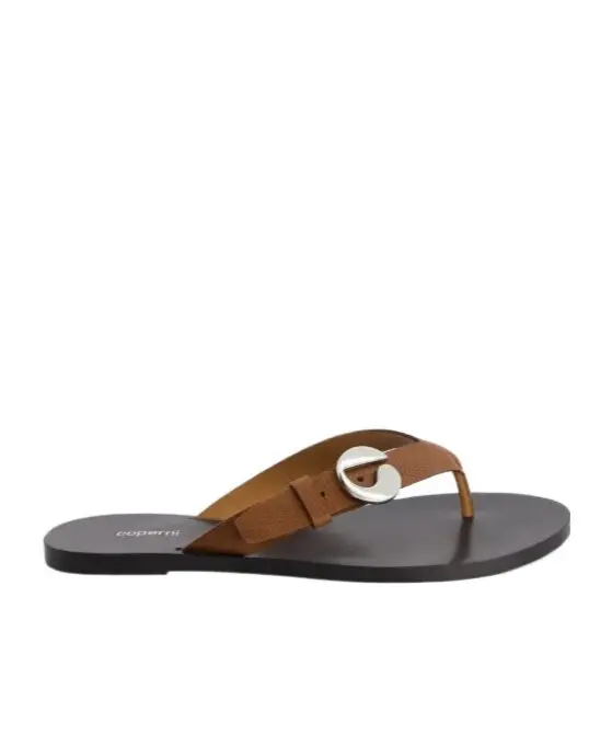 Coperni Lizard-effect Buckle Thong Sandals - Gray