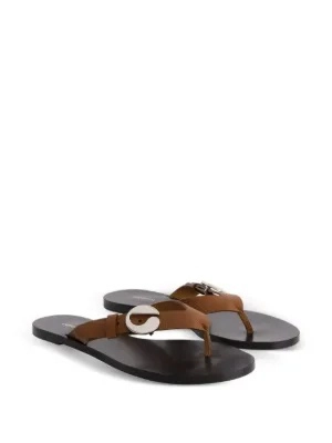 Coperni Lizard-effect Buckle Thong Sandals - Gray
