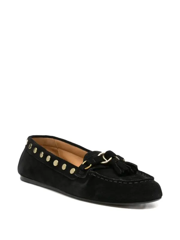 Isabel Marant Étoile Studded Tassel Loafers - Black