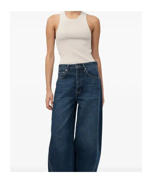 ST. AGNI Ribbed Racer-back Top
