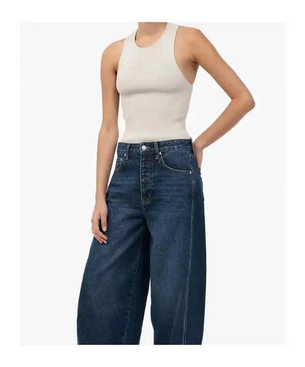 ST. AGNI Ribbed Racer-back Top