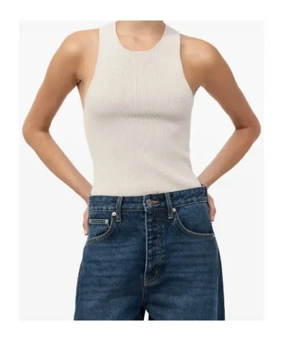 ST. AGNI Ribbed Racer-back Top