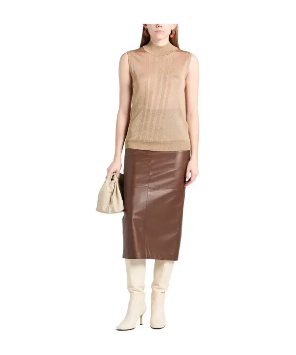Max Mara Sleeveless High Neck Metallic Knit