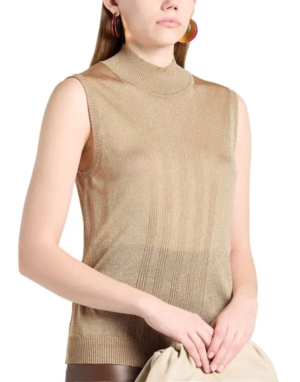 Max Mara Sleeveless High Neck Metallic Knit