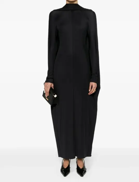 Jacquemus Long-sleeved Draped Panel Midi Dress
