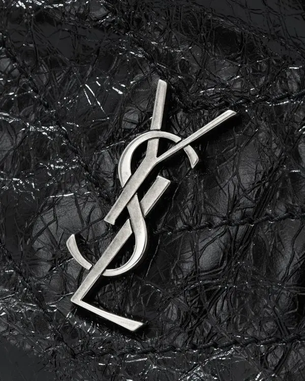 Saint Laurent Niki Small Shopping Bag In Vintage Leather - Black