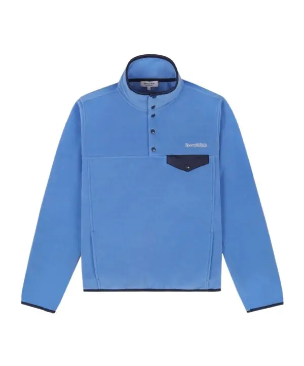 SPORTY  RICH Sporty & Rich High Neck Jumper With Button Fastening - No