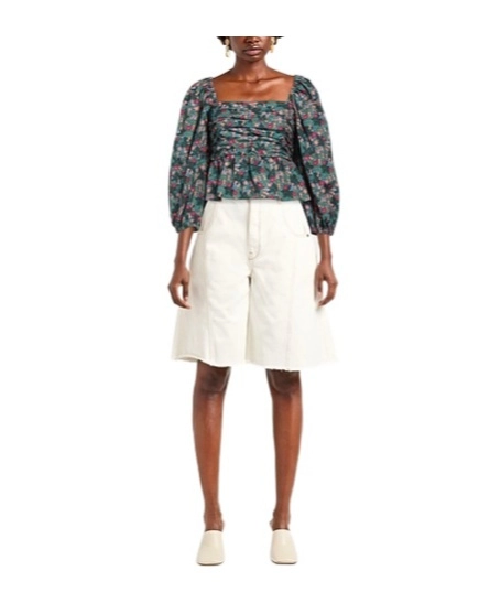 Max Mara Floral Print Peplum Top