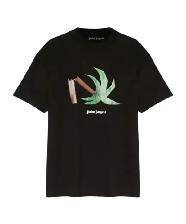 Palm Angels Distressed Palm Tree Print T-shirt