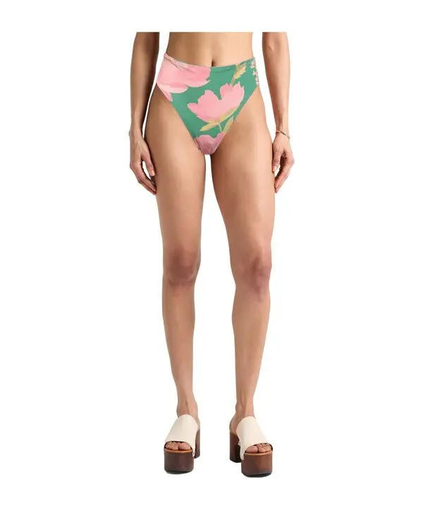 Farm Rio High-waisted Bikini Bottom - Pink