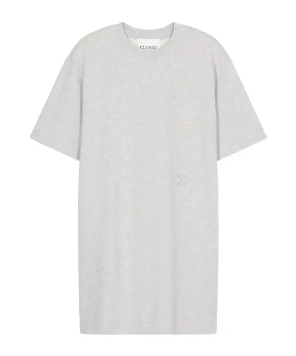 Closed Short-sleeve Crewneck Mini Dress With Pockets