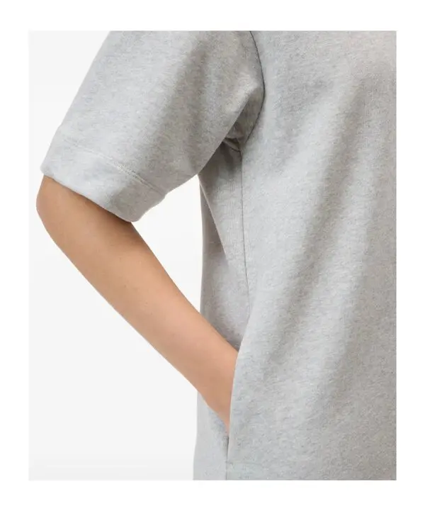Closed Short-sleeve Crewneck Mini Dress With Pockets