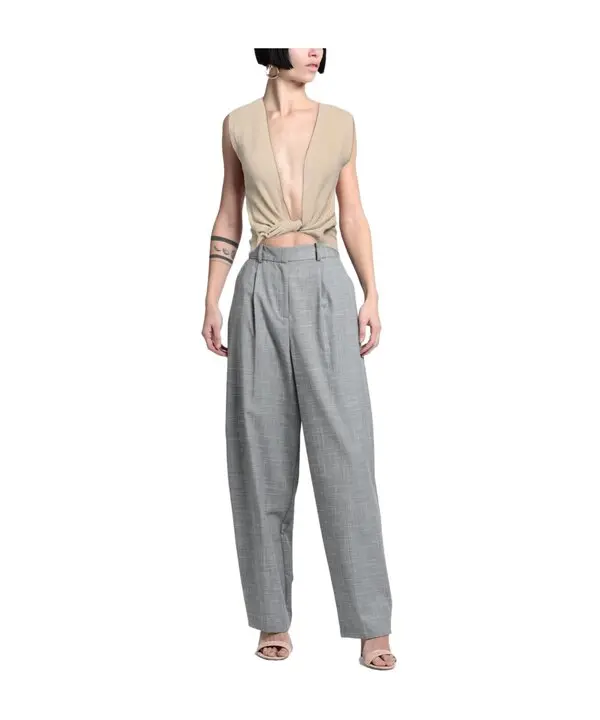 Jacquemus Two-tone Knit Sleeveless Top With Deep V-neck - Beige