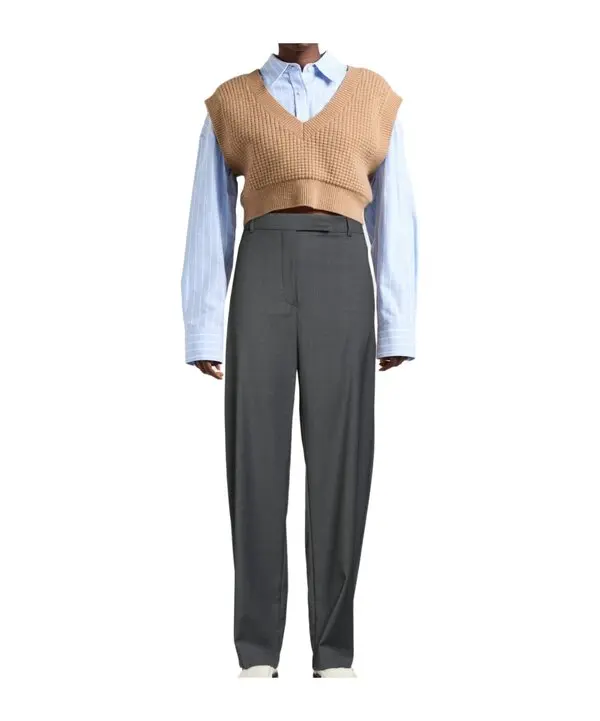 Sportmax Tailored Straight-leg Trousers With Crystal Embellishments