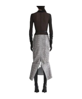MUGLER High Neck Long Sleeve Top - Gray