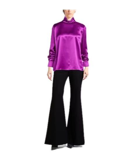 Dolce & Gabbana Solidcolor Satin Longsleeve Top