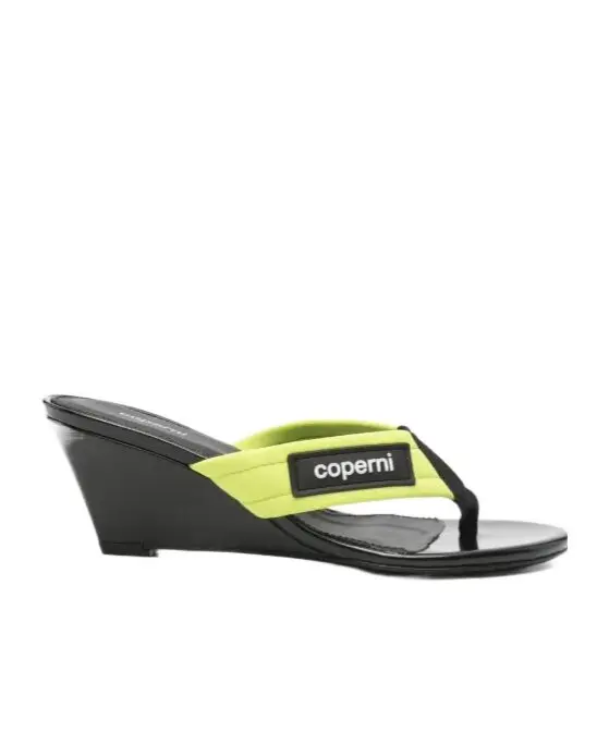 Coperni Logo-patch Wedge Thong Sandals - Black