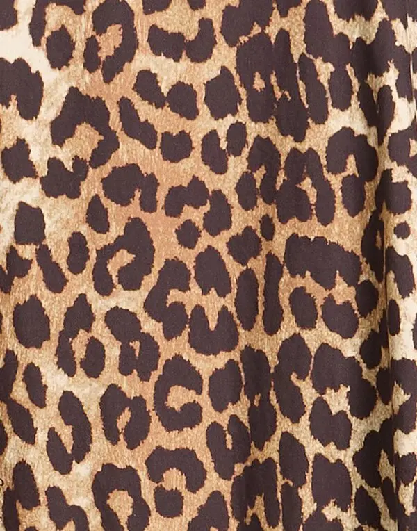 GANNI Leopard Print Sleeveless Ruffled Dress