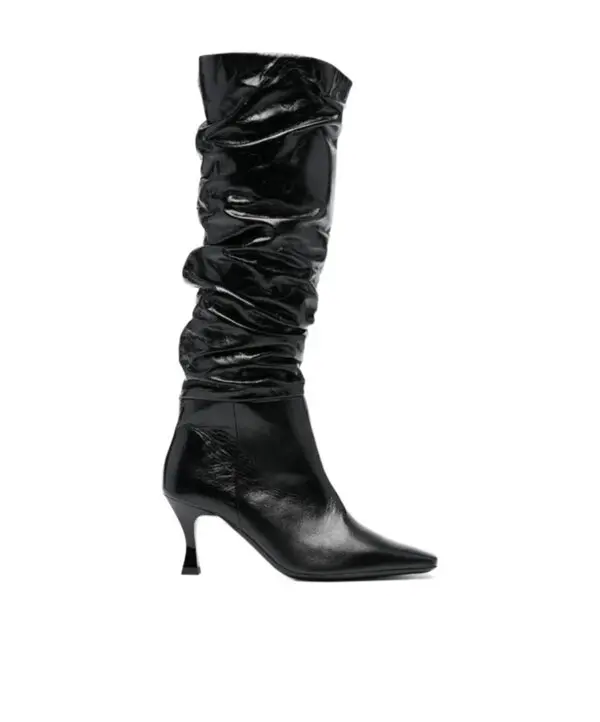 REJINA PYO Solid Mid-calf Heeled Boots