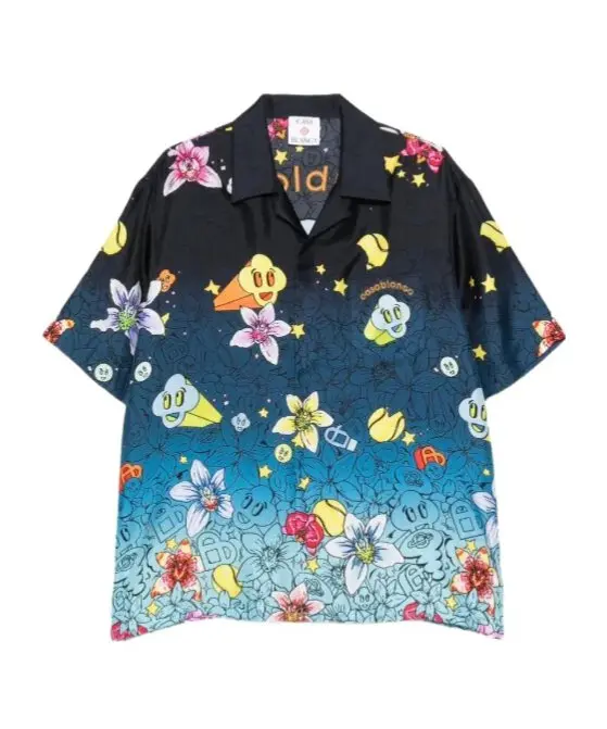 Casablanca Floral Print Shirt - Blue